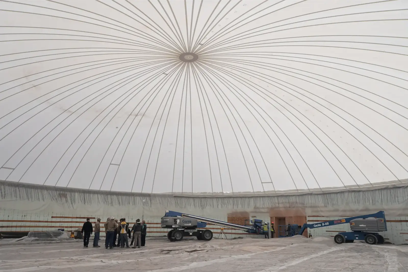 Image: Inside the inflated membrane. - Monolithic Dome Institute