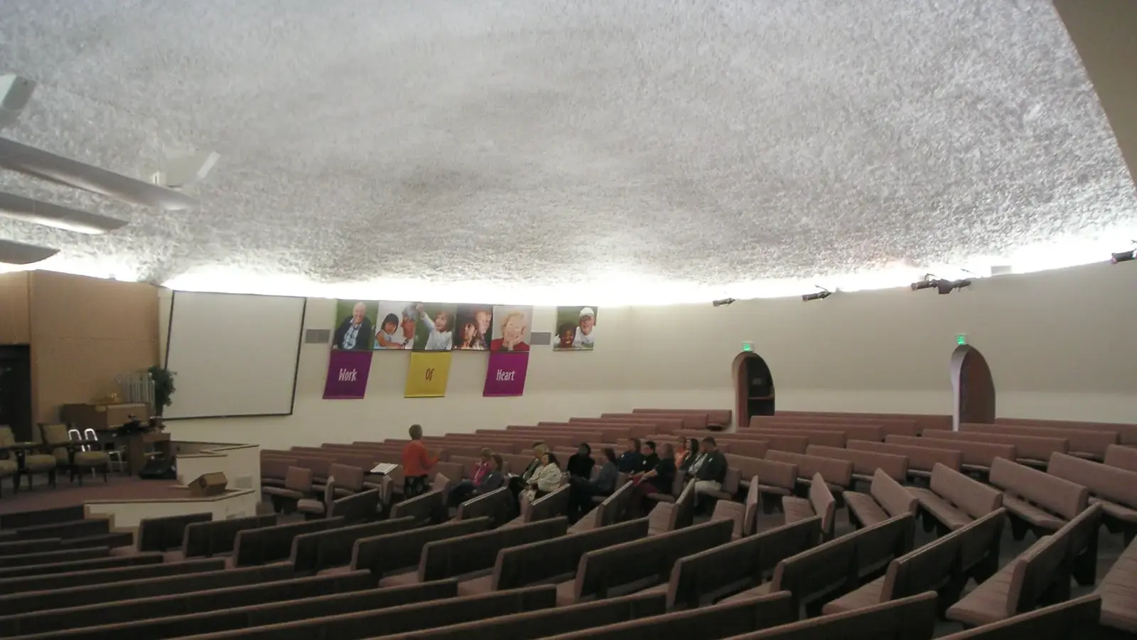 Image: Interior auditorium of the earth-bermed structure. - Monolithic ...