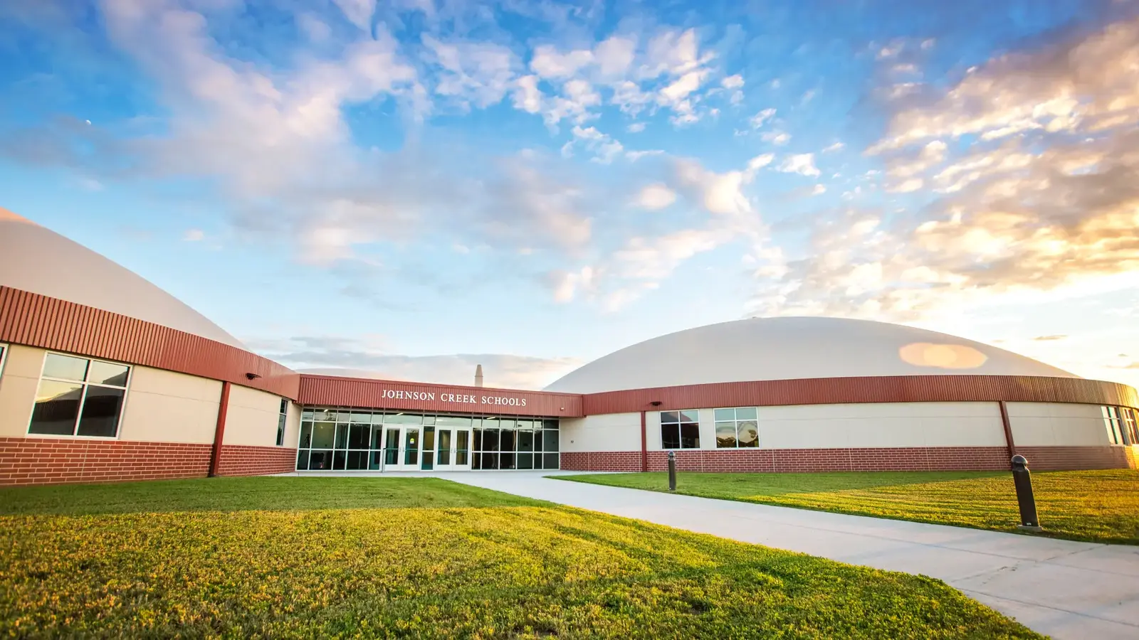 Image: High school entrance - Monolithic Dome Institute