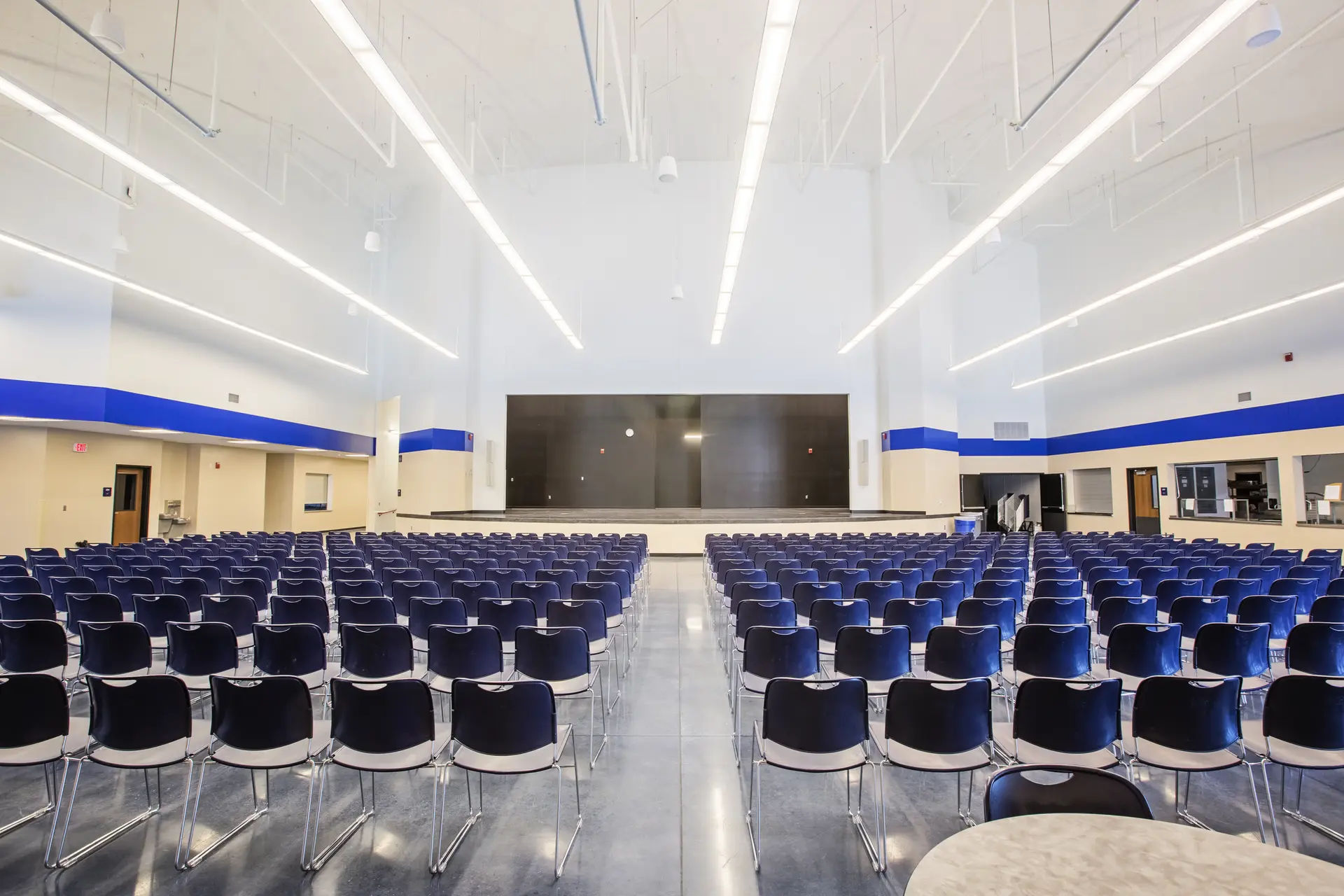 Image: Cafetorium set up as an auditorium - Monolithic Dome Institute