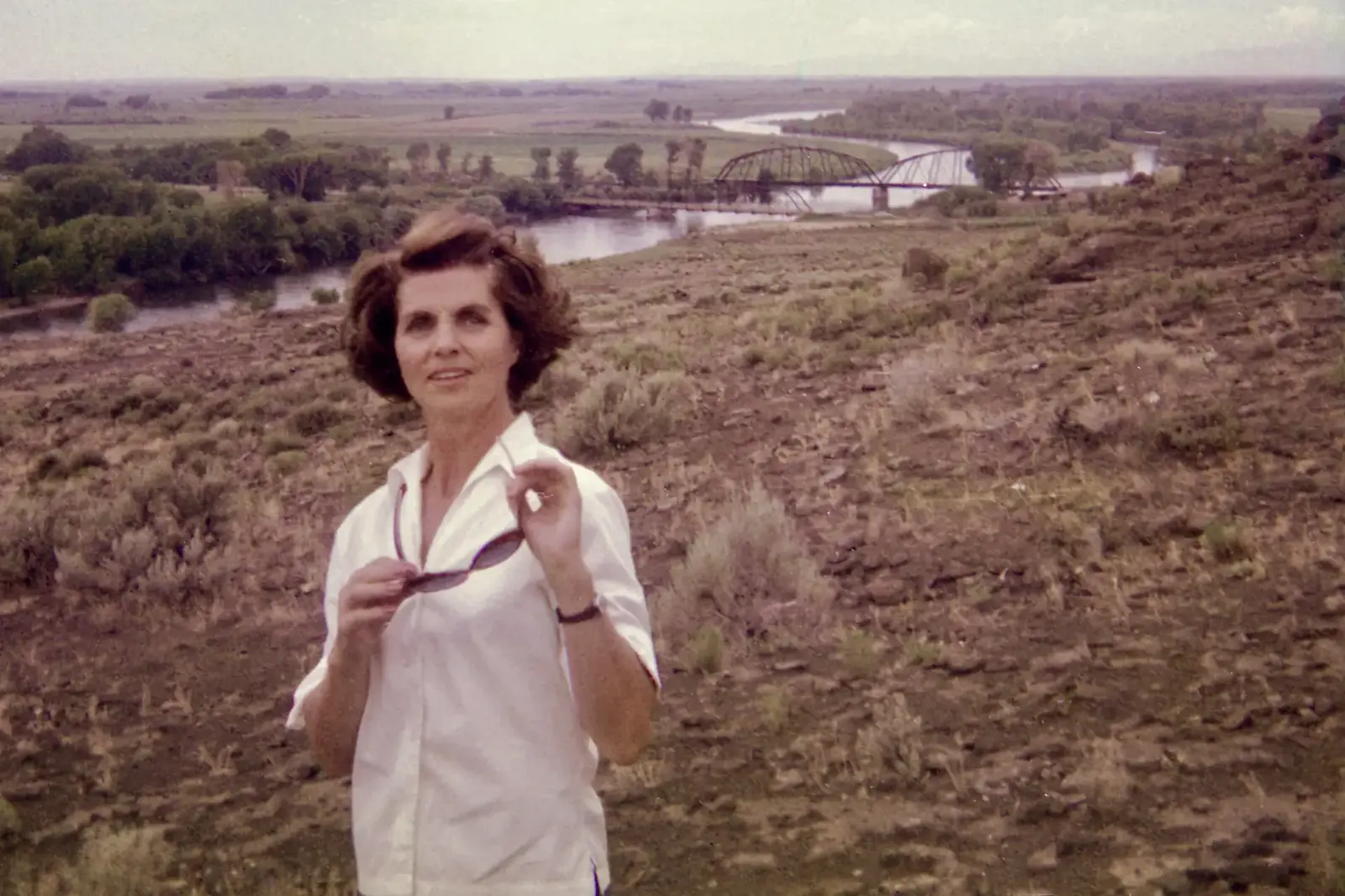 Image: Marjorie South on the South Menan Butte. - Monolithic Dome Institute