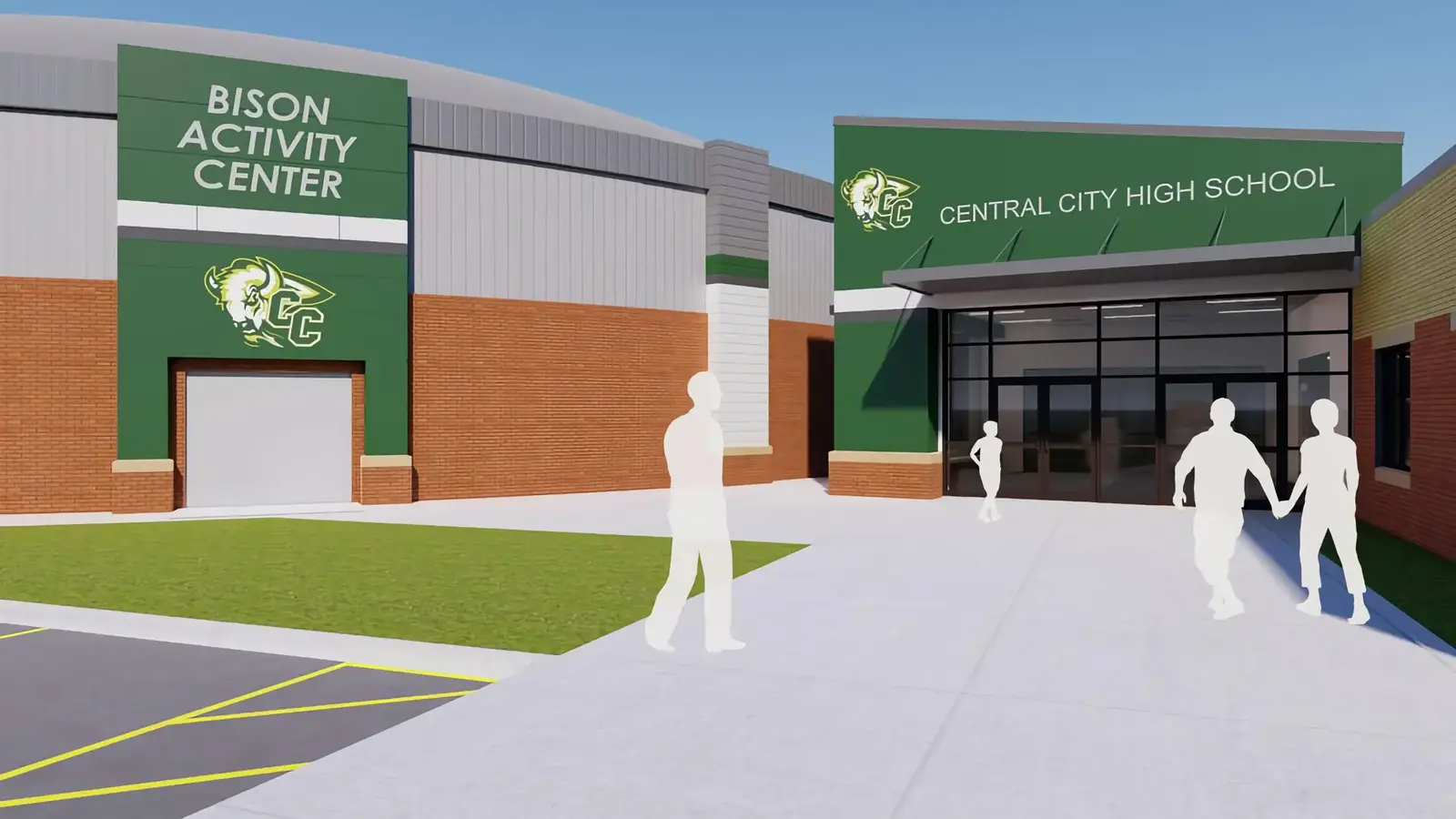 Image: Bison Activity Center Entrance - Monolithic Dome Institute