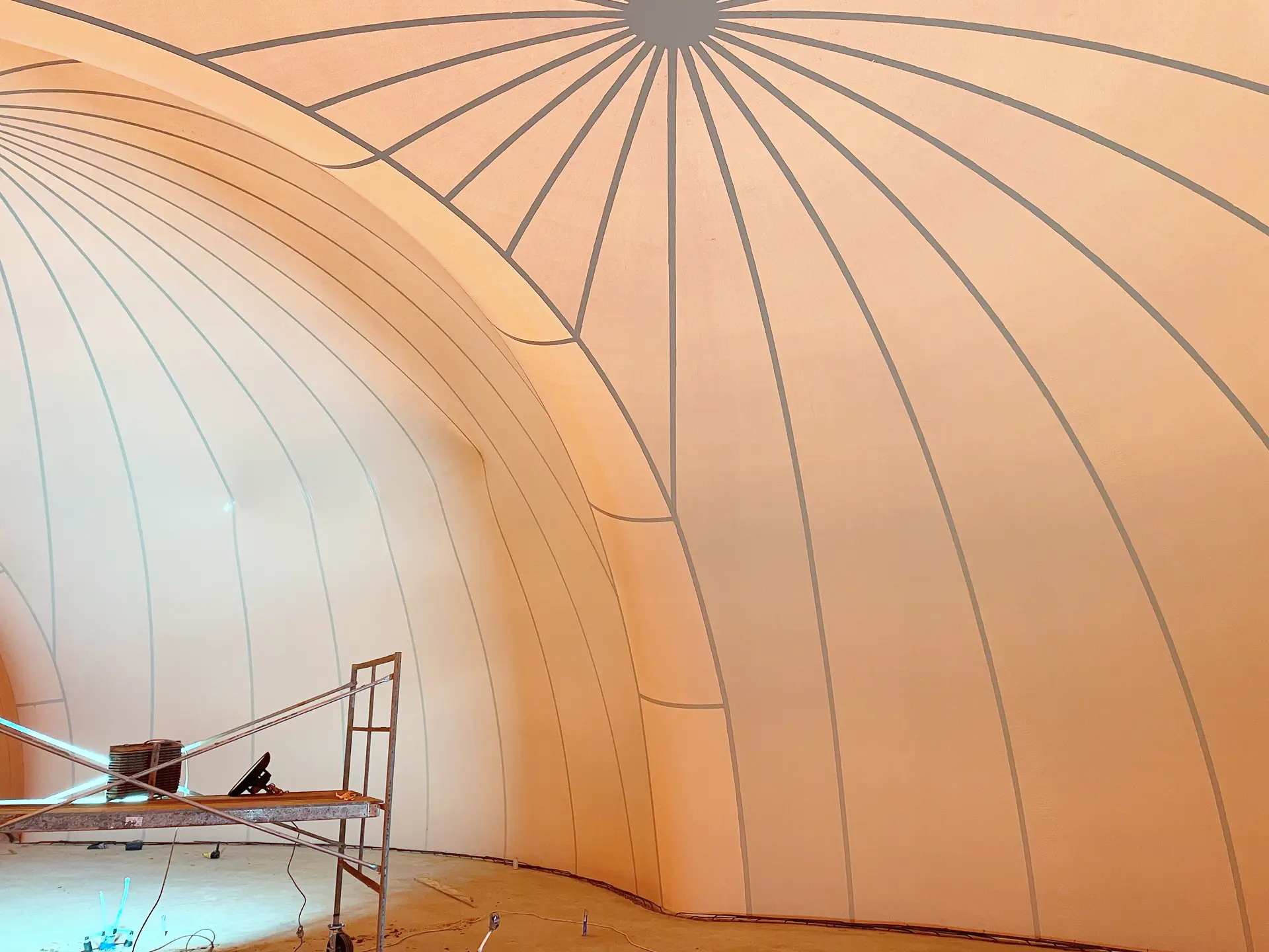 Image: Airform Pattern Details at Saddle Transition - Monolithic Dome Institute
