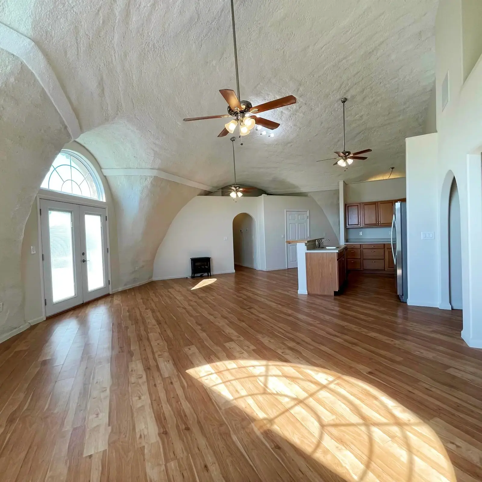 Image: View across the living room. - Monolithic Dome Institute